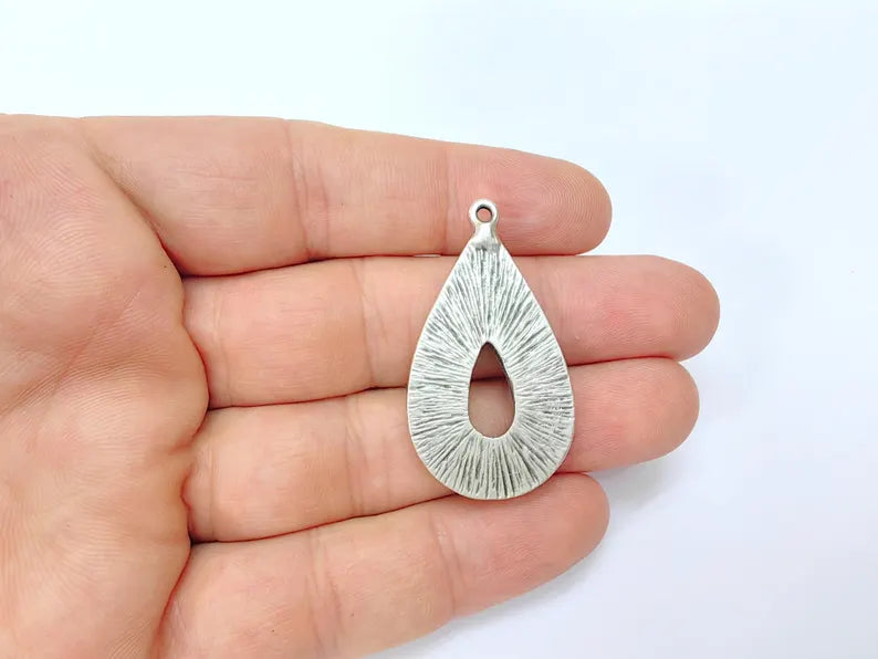 Antique Silver Boho Charms, Earring Charms, Silver Dangle Pendant, Nec ...