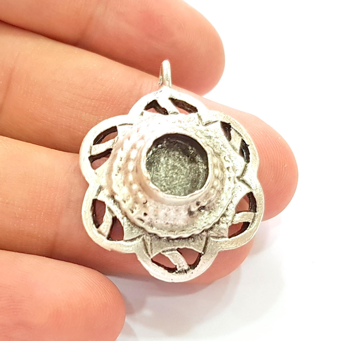 Silver Pendant Blank Bezel Base Setting Necklace Blank Resin Blank Mou ...