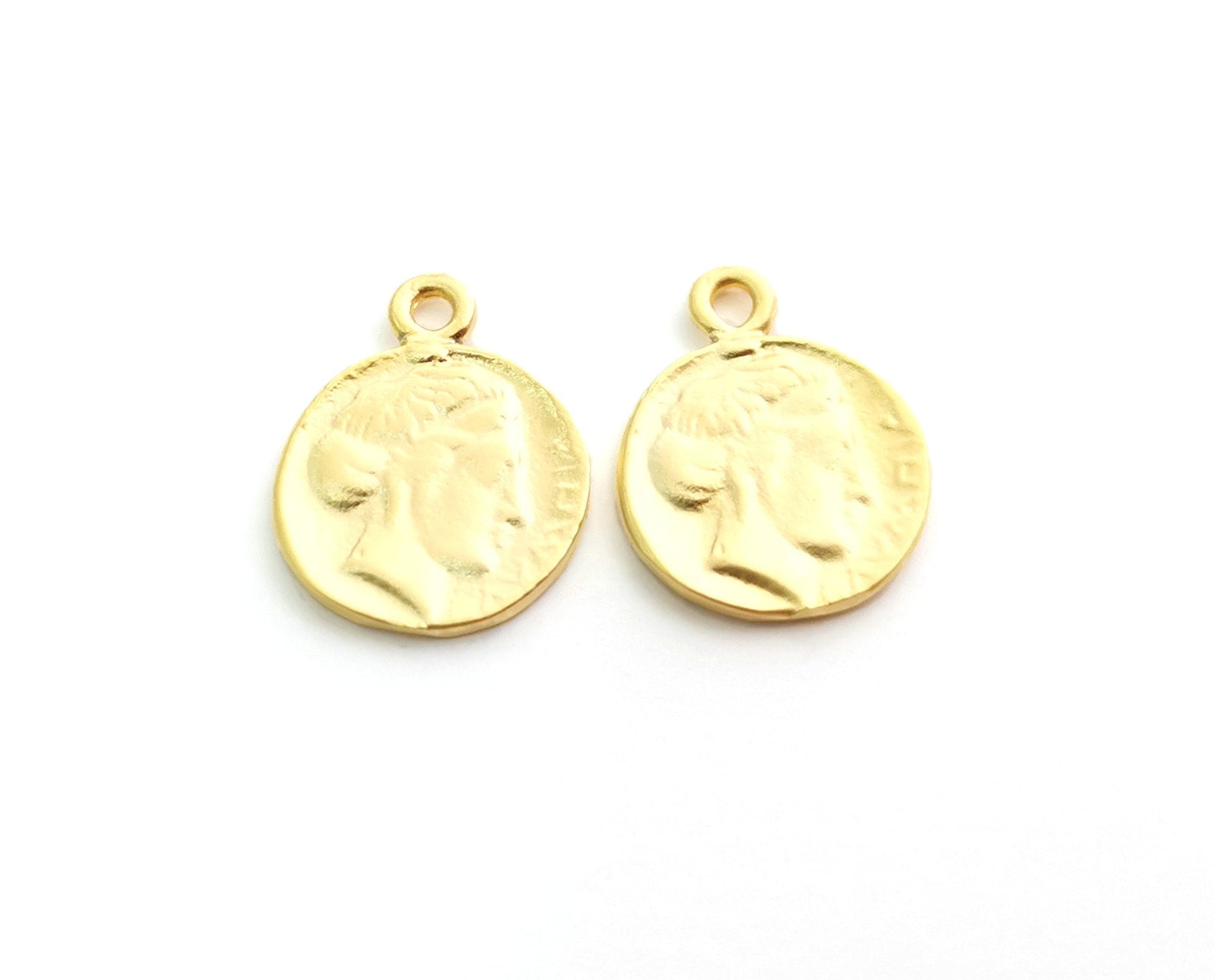 5 Coin Charms Gold Charms Gold Plated Charms (22x17 mm) G18593 — AZsupplies