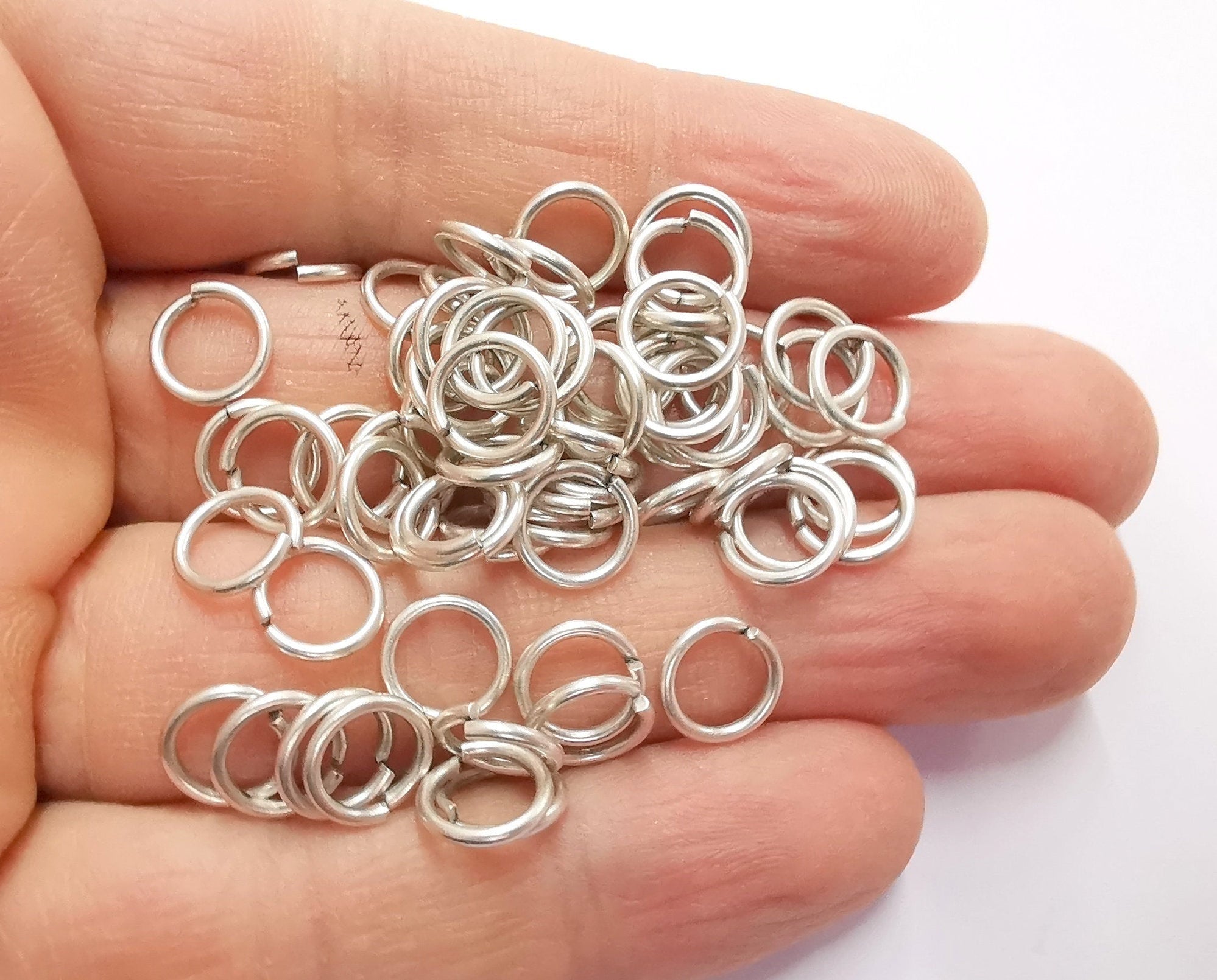 20 Jump Rings Findings Connector Antique Silver Plated Brass Jump Ring ...
