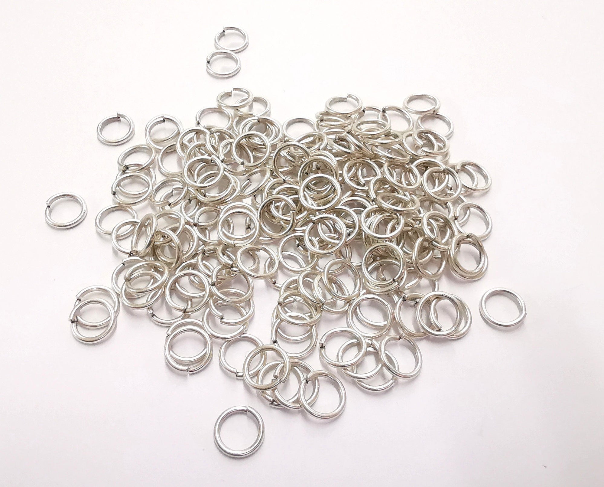 20 Jump Rings Findings Connector Antique Silver Plated Brass Jump Ring ...