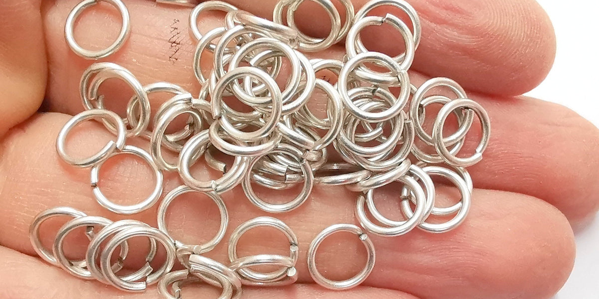 20 Jump Rings Findings Connector Antique Silver Plated Brass Jump Ring ...