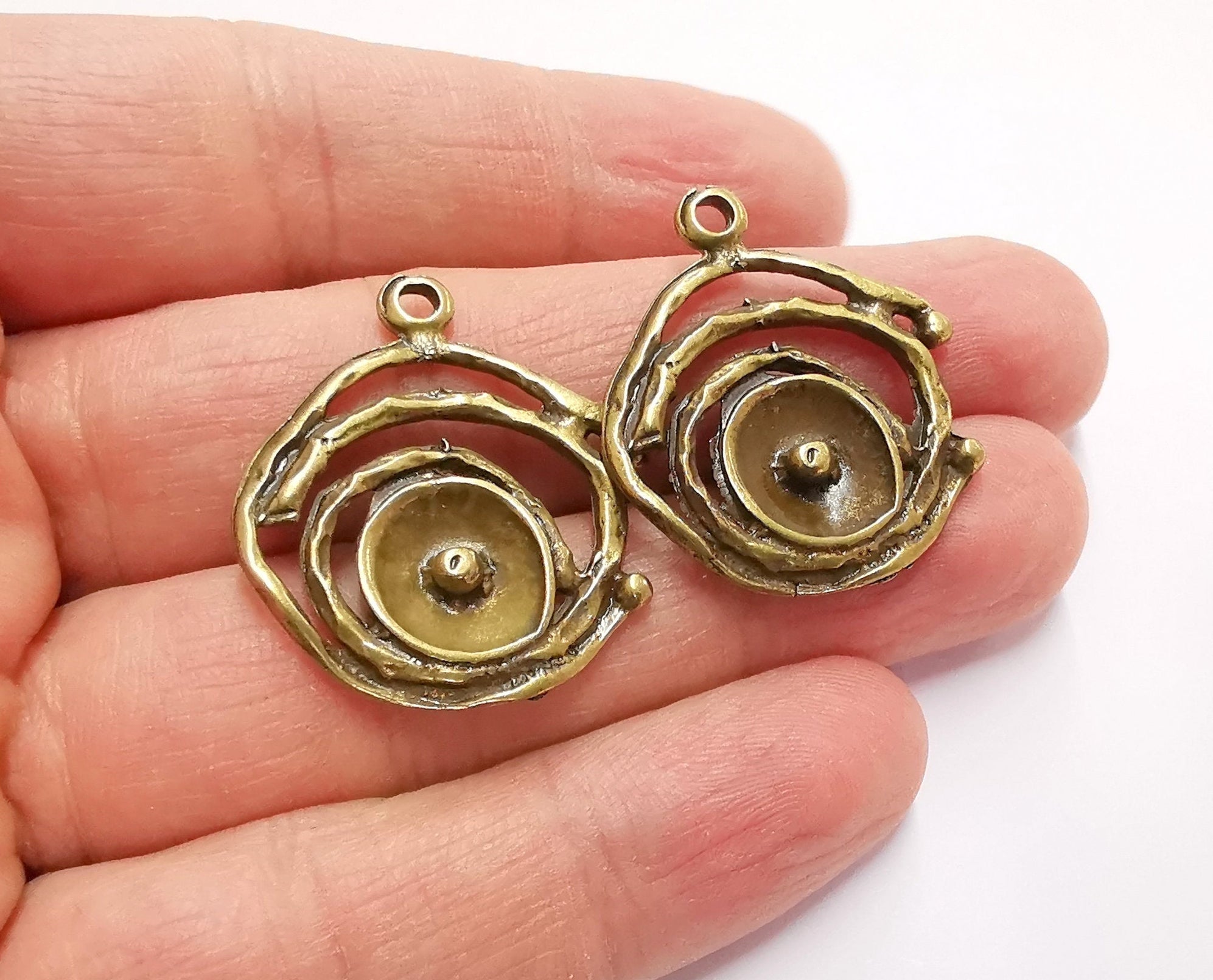 2 Antique Bronze Charms Antique Bronze Plated Charms (32x27mm) G21180 ...